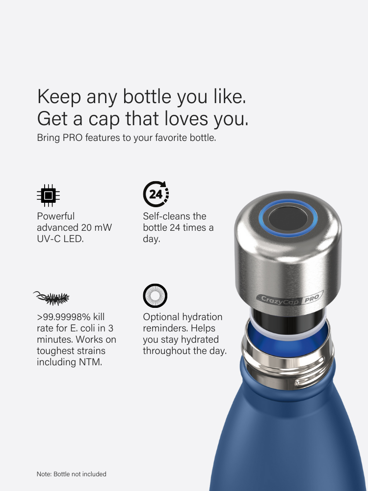 Waatr CrazyCap Pro UVC Cap | Smart Water Purifier - BRIDGEMEN.COM.SG