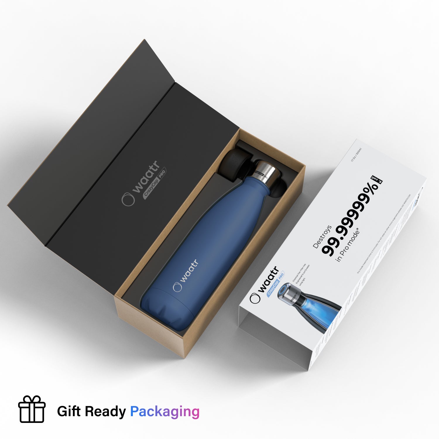 Waatr CrazyCap Pro UVC Bottle | Smart Water Purifier - BRIDGEMEN.COM.SG
