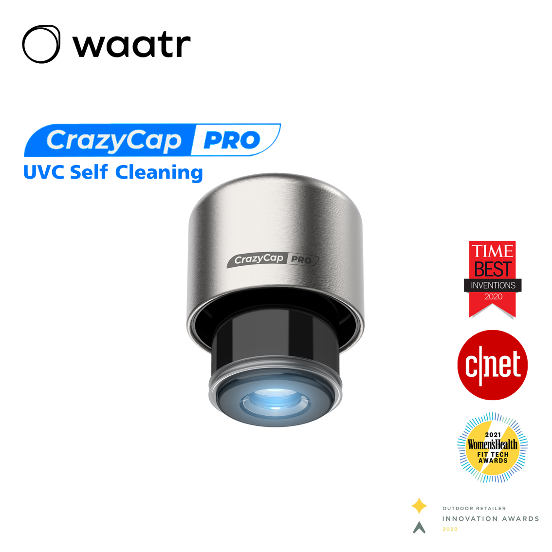 Waatr CrazyCap Pro UVC Cap | Smart Water Purifier - BRIDGEMEN.COM.SG